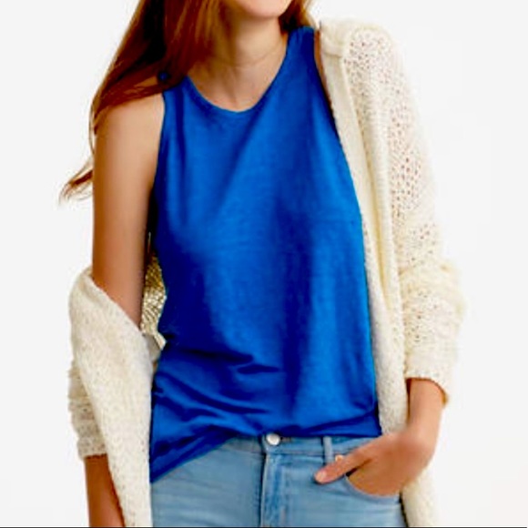 Lou & Grey | Tops | Lou Grey 0 Linen Cobalt Blue Racerback Tank | Poshmark